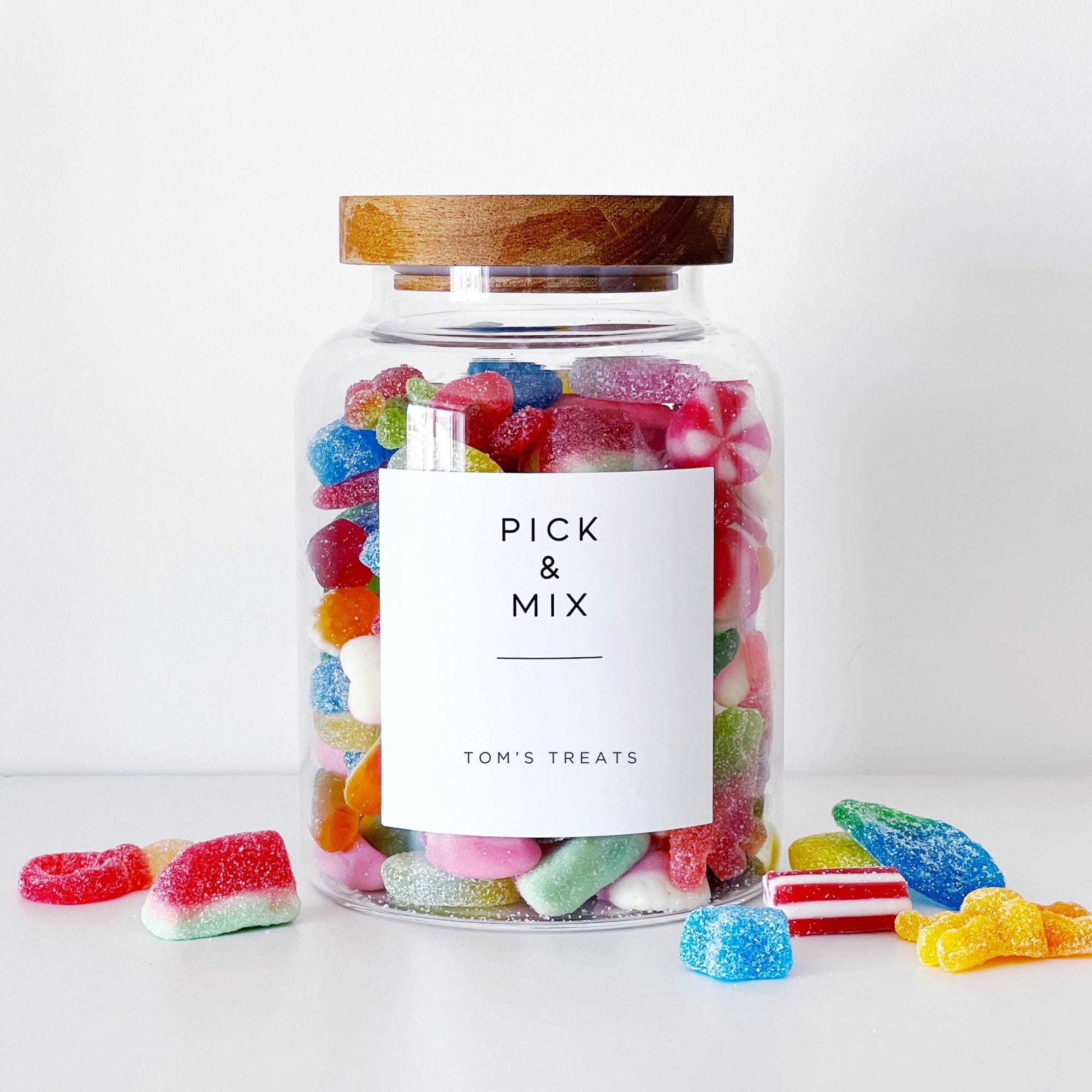 Sweet Treats Storage Jar With Waterproof Personalised Label - Choice of ...