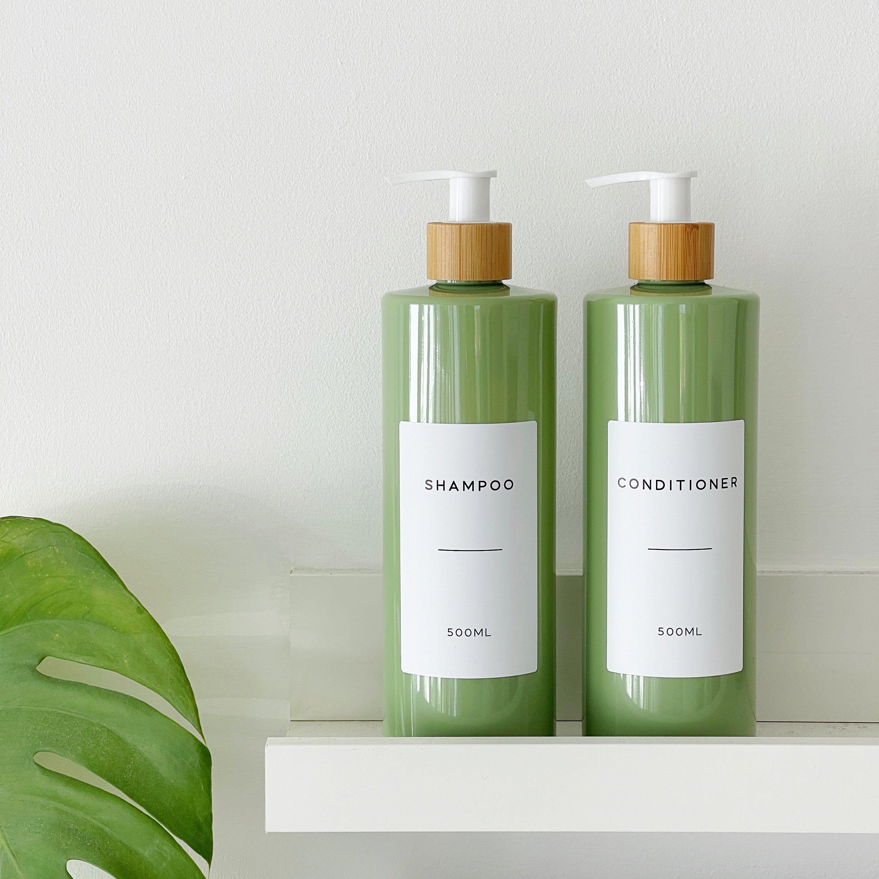 Refillable Sage Green Plastic Bottle With Personalised White | Etsy UK