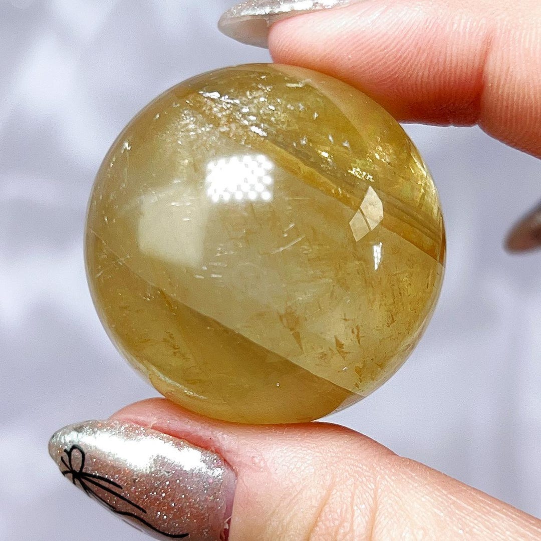 Color Zoning Syrupy Honey Calcite Sphere - Etsy