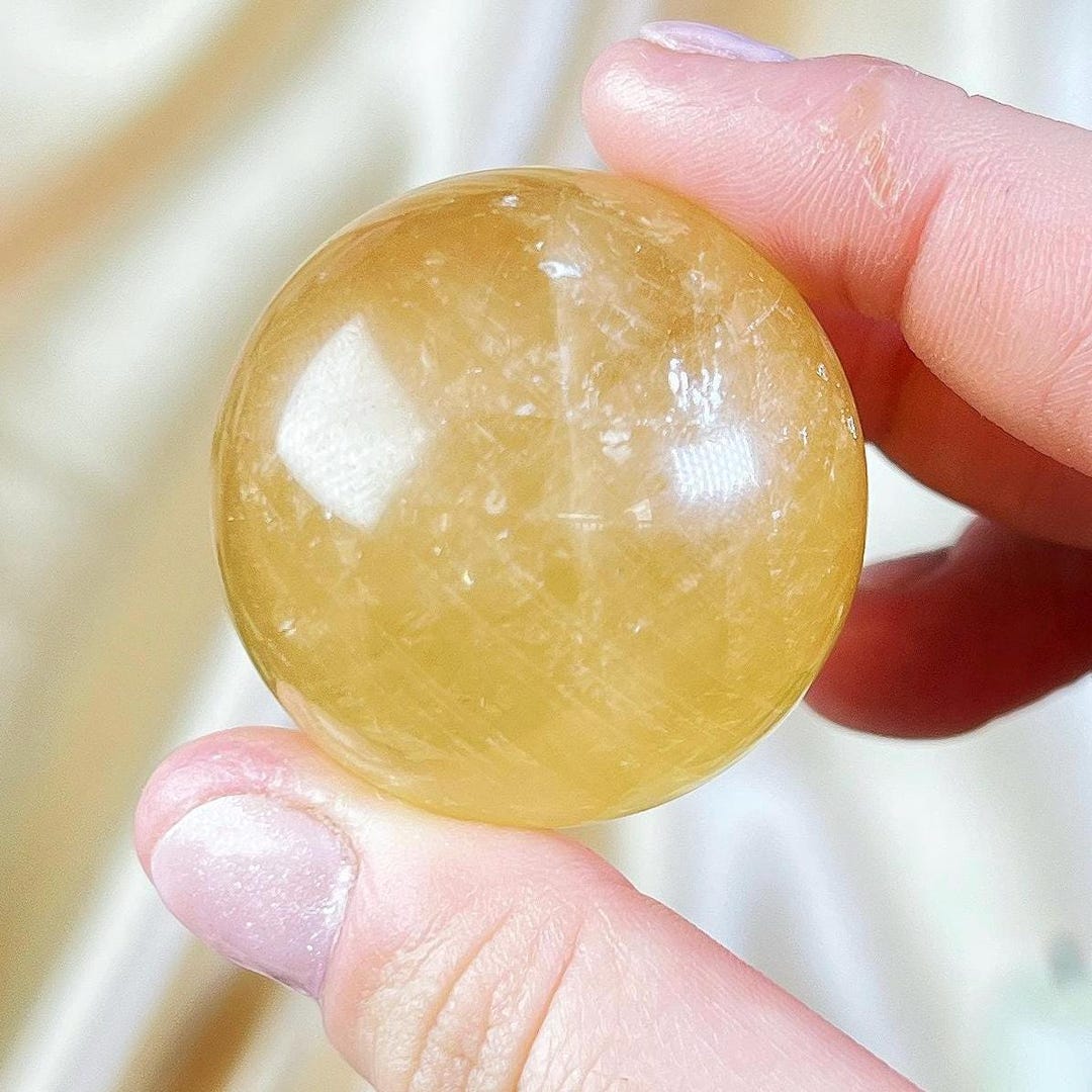 Buttery Golden Yellow Honey Calcite Sphere - Etsy