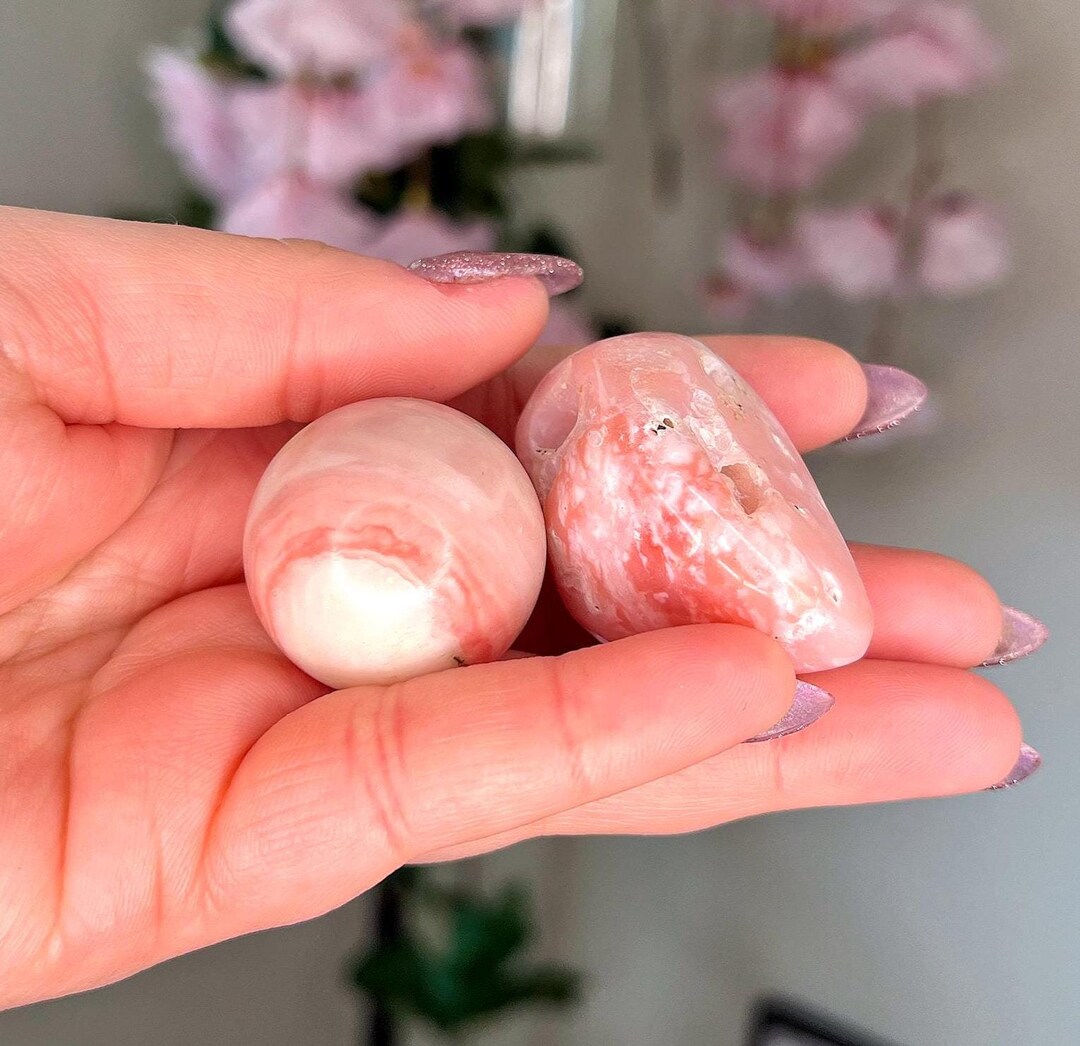 Pink Opal Sphere & Tumble Stone Crystal Bundle - Etsy