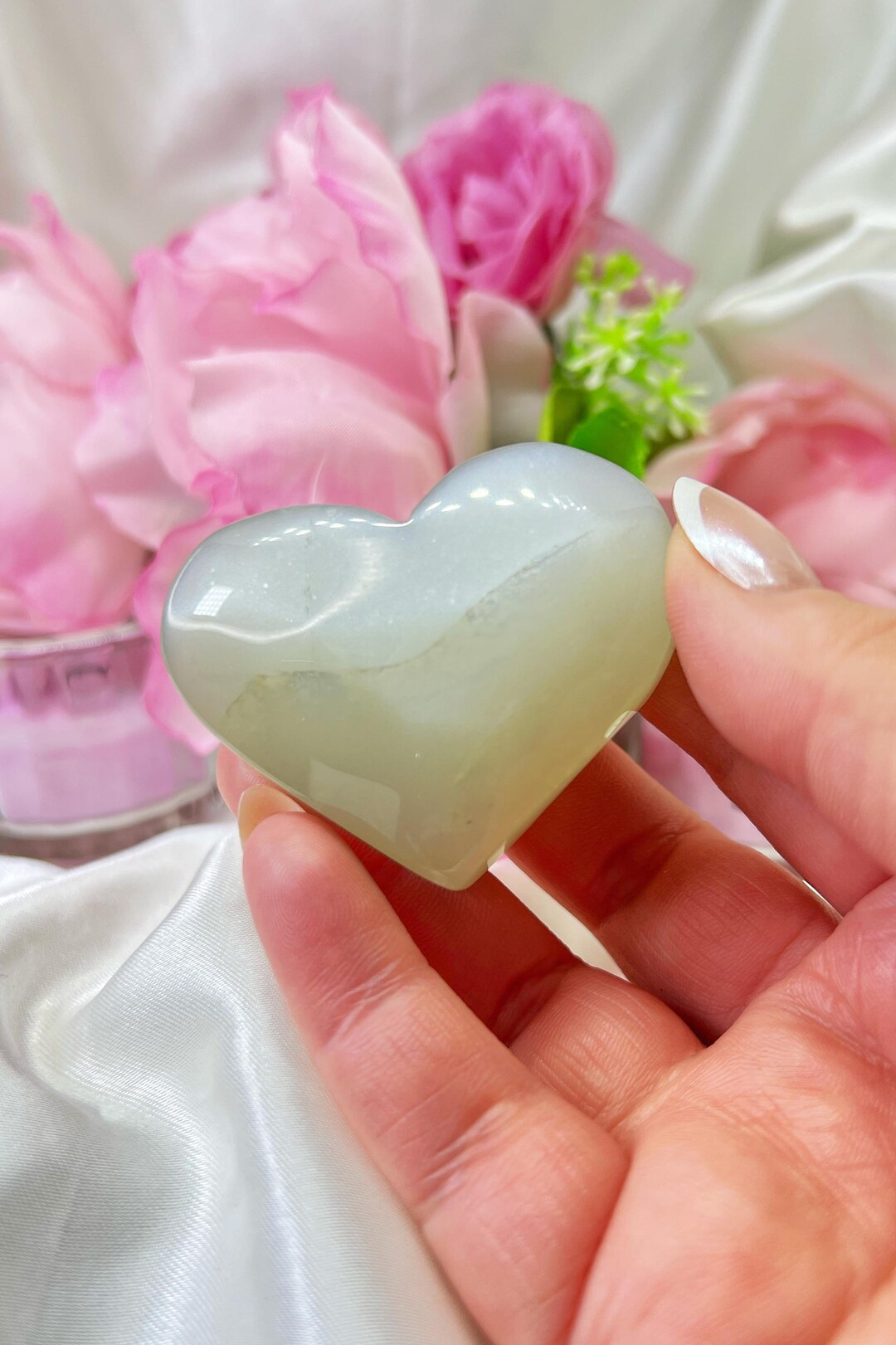 Gorgeous Magical Sage Green Flashy Moonstone Crystal Heart - Etsy