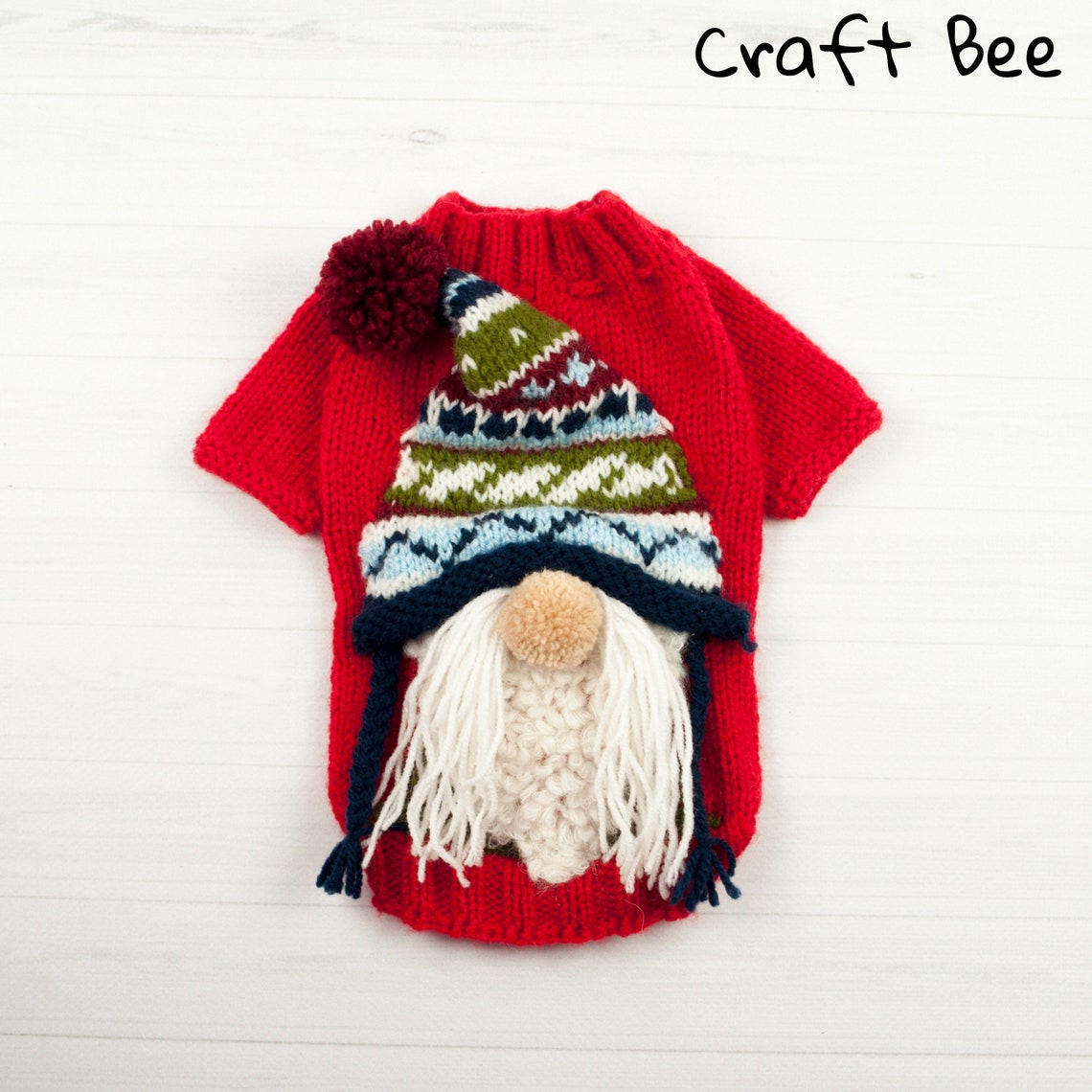 Dog Sweater "gnome"// Sweater for Pets - Etsy
