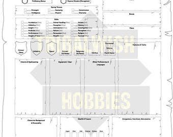 Dnd character sheet | Etsy
