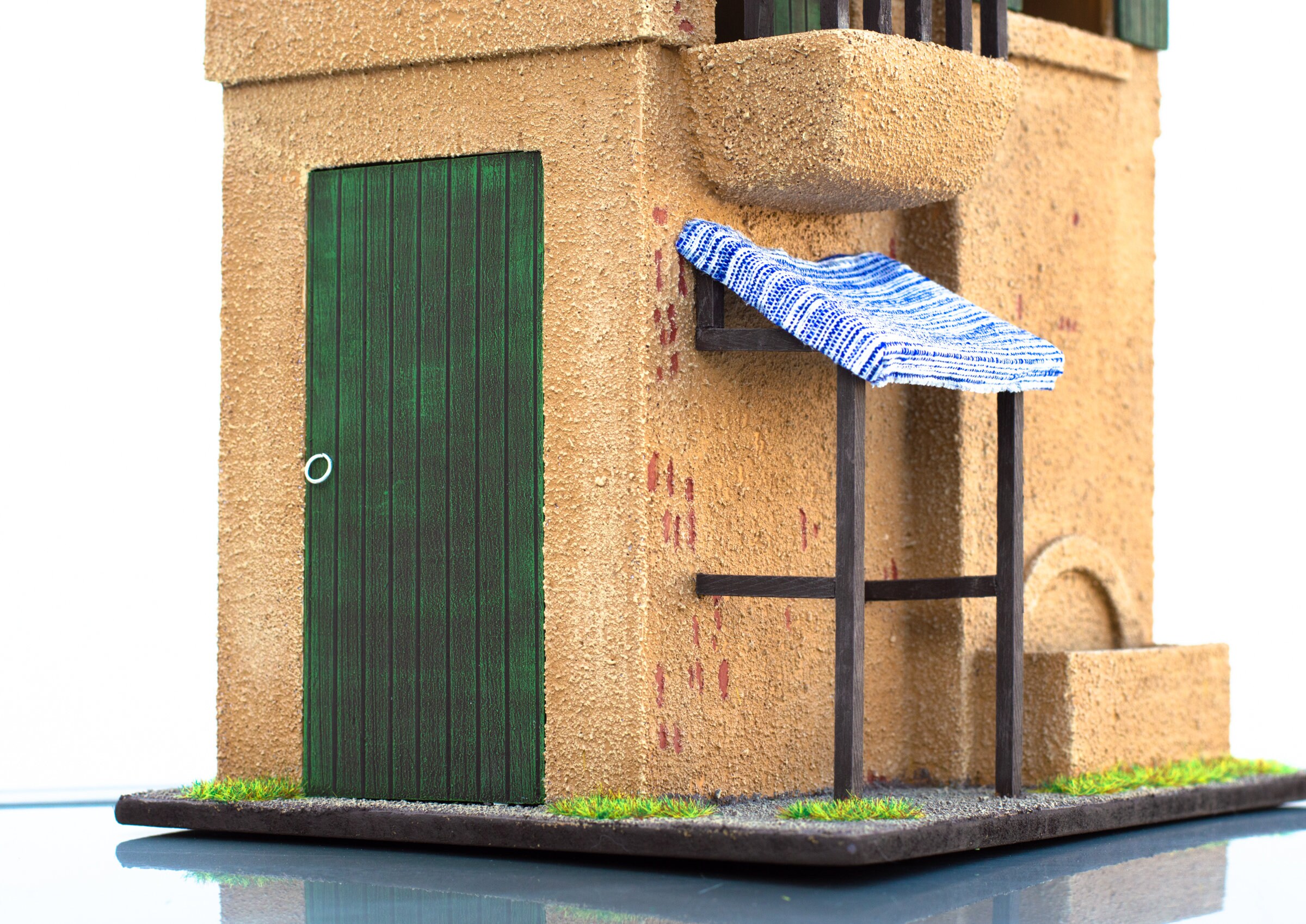 Nativity Village House of Bethlehem & Balcony, Christmas, Miniature ...
