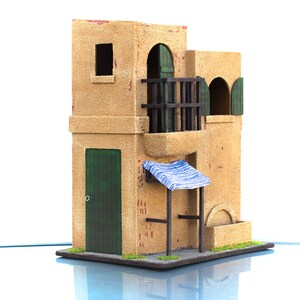 Nativity Village House of Bethlehem & Balcony, Christmas, Miniature ...