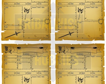 Heroquest Character Sheet Printable Digital Download | Etsy