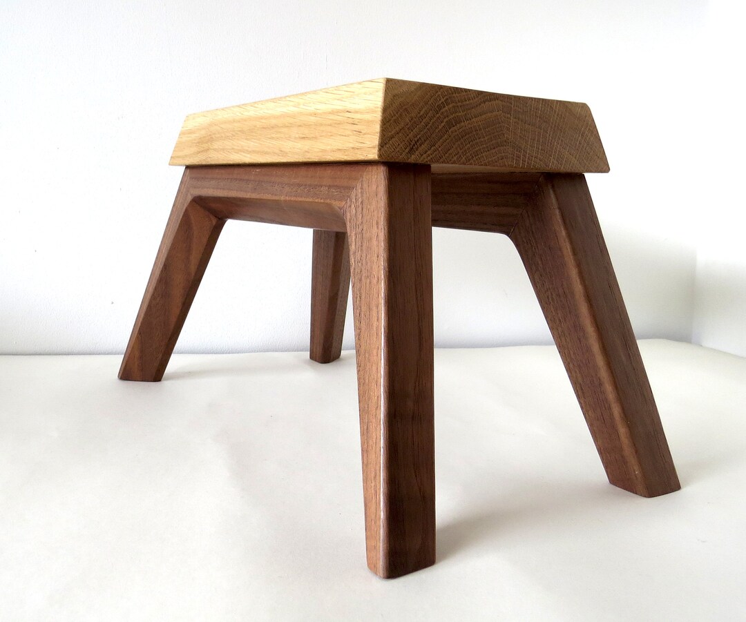 Small Mid-century Modern Contempoary Childrens Stool Step Solid Wood ...