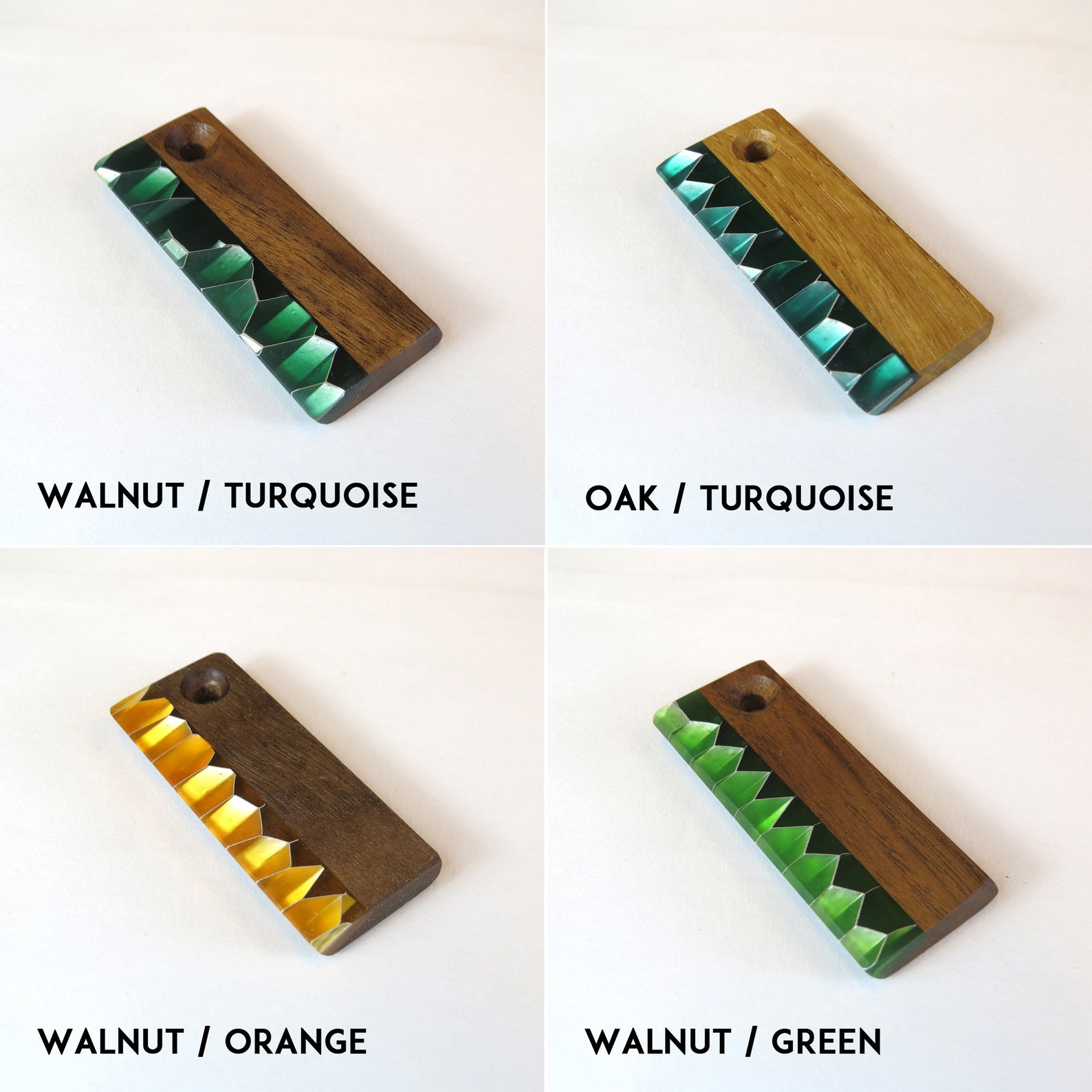 Unique Modern Honeycomb and Resin Wooden Keyrings in Oak or Walnut - Etsy