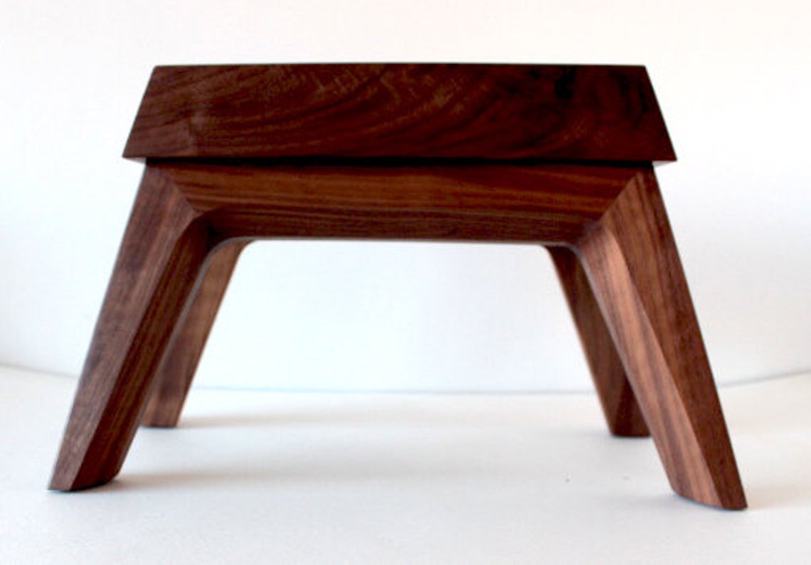 Small Mid-century Modern Contempoary Childrens Stool Step Solid Wood ...