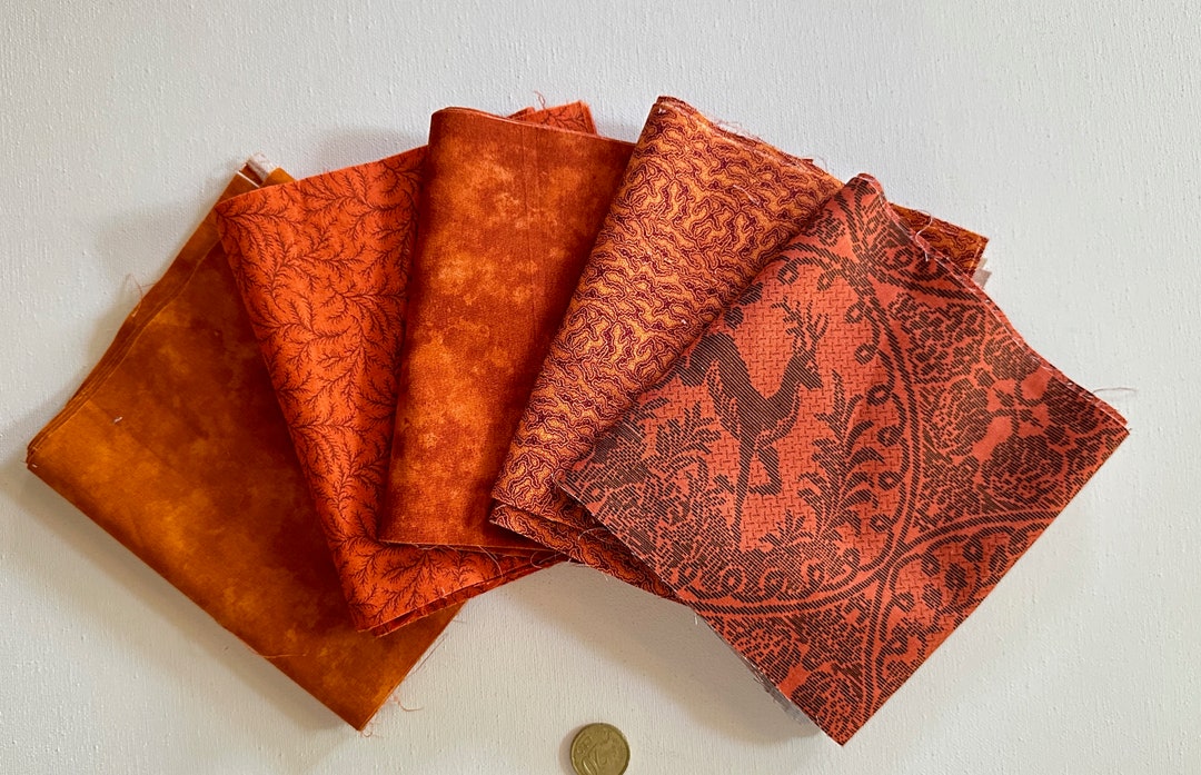 Lot of 5 Rust Patchwork Fabrics Terracotta, Dimensions 15 X 55 Cm - Etsy UK