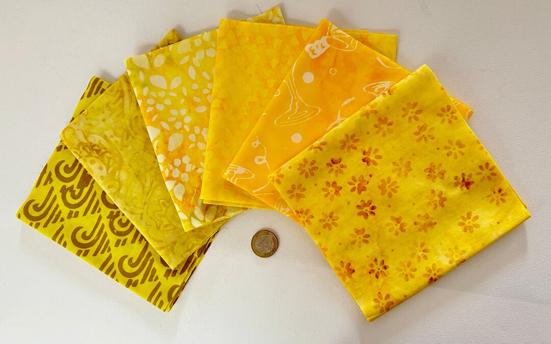 Yellow Batik Fabric Set - 6 Pcs 15 Cm X 55 Cm - Yellow Batik Fabric ...