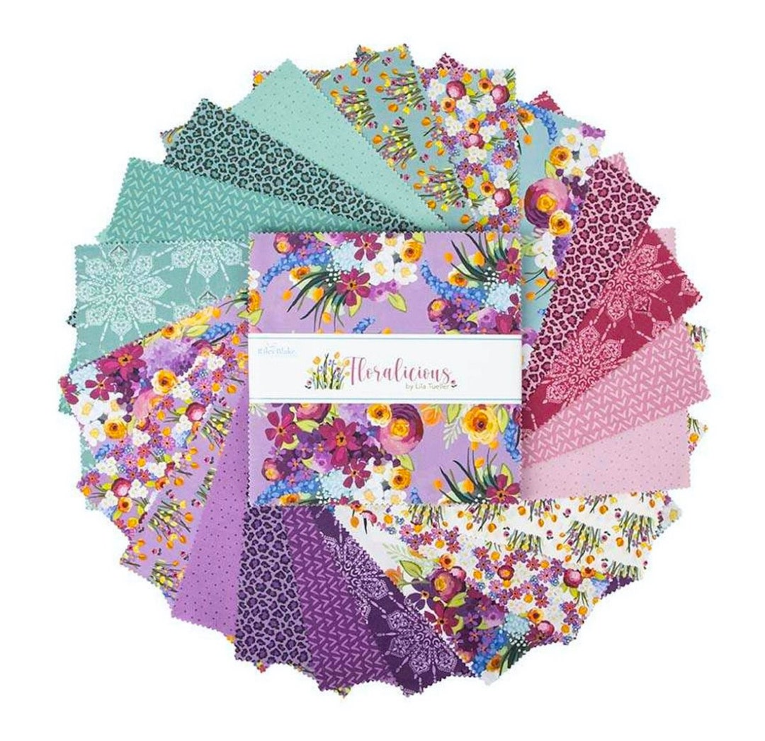 Layer Cake Junior Floralicious Lila Tuller Riley Blake Fabric Layer ...