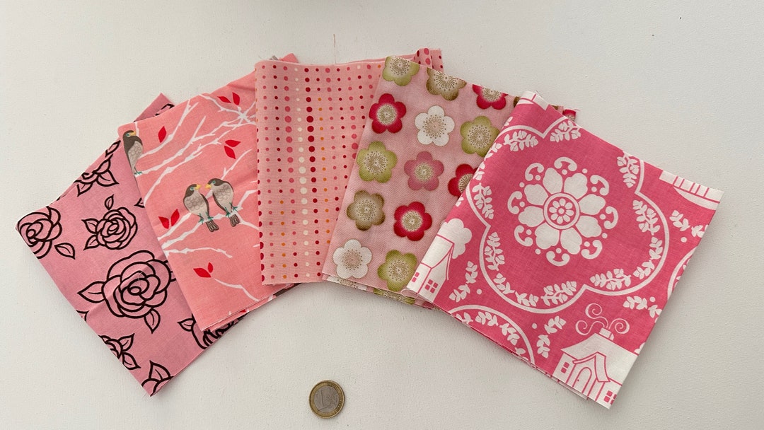 Pink Fabric Pack 5 Pcs 15 Cm X 55 Cm Pink Patchwork Fabric Assortment - Etsy