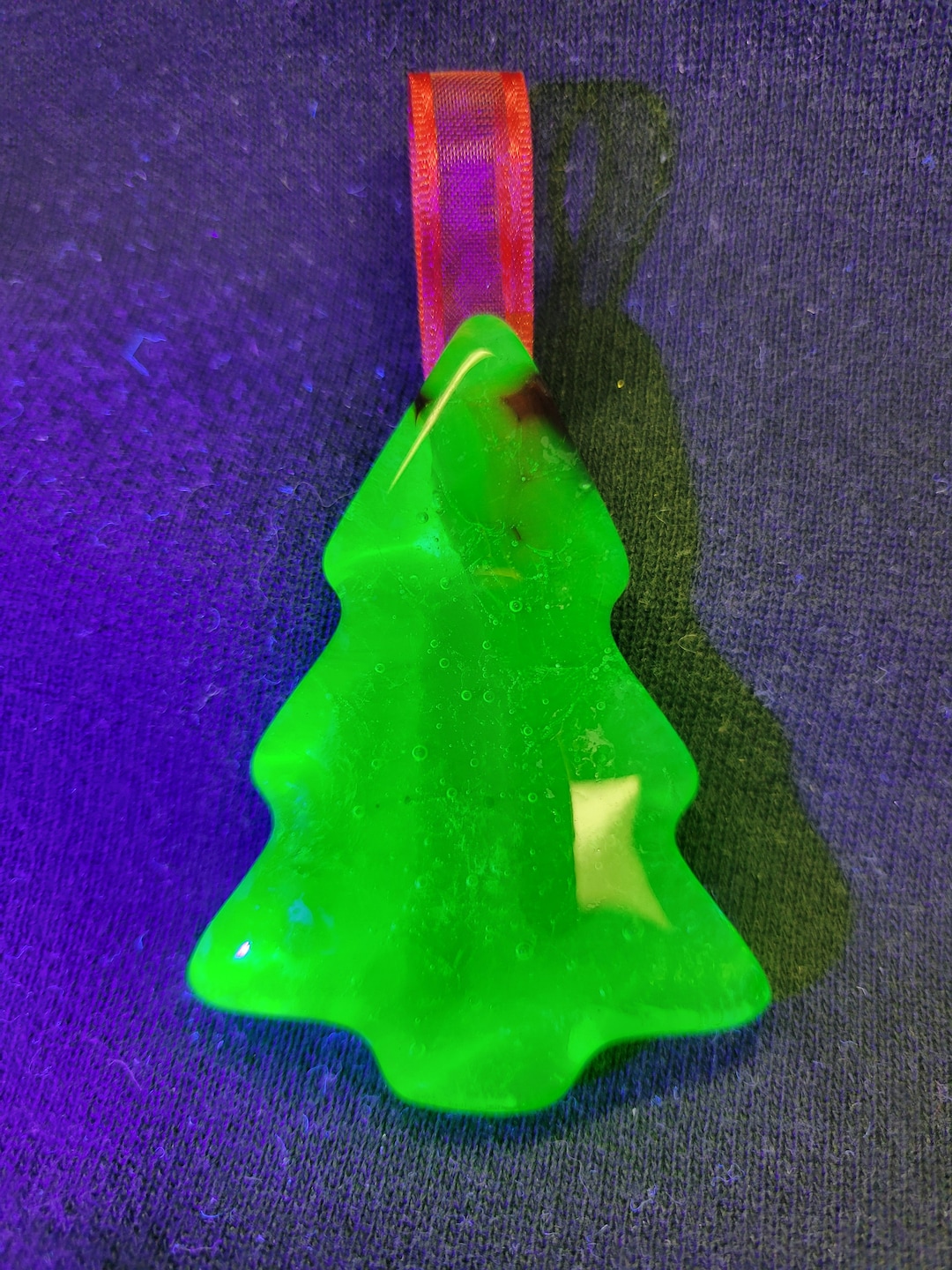 Uranium Glass Christmas Tree Ornament, Handmade Uranium Glass Ornament ...
