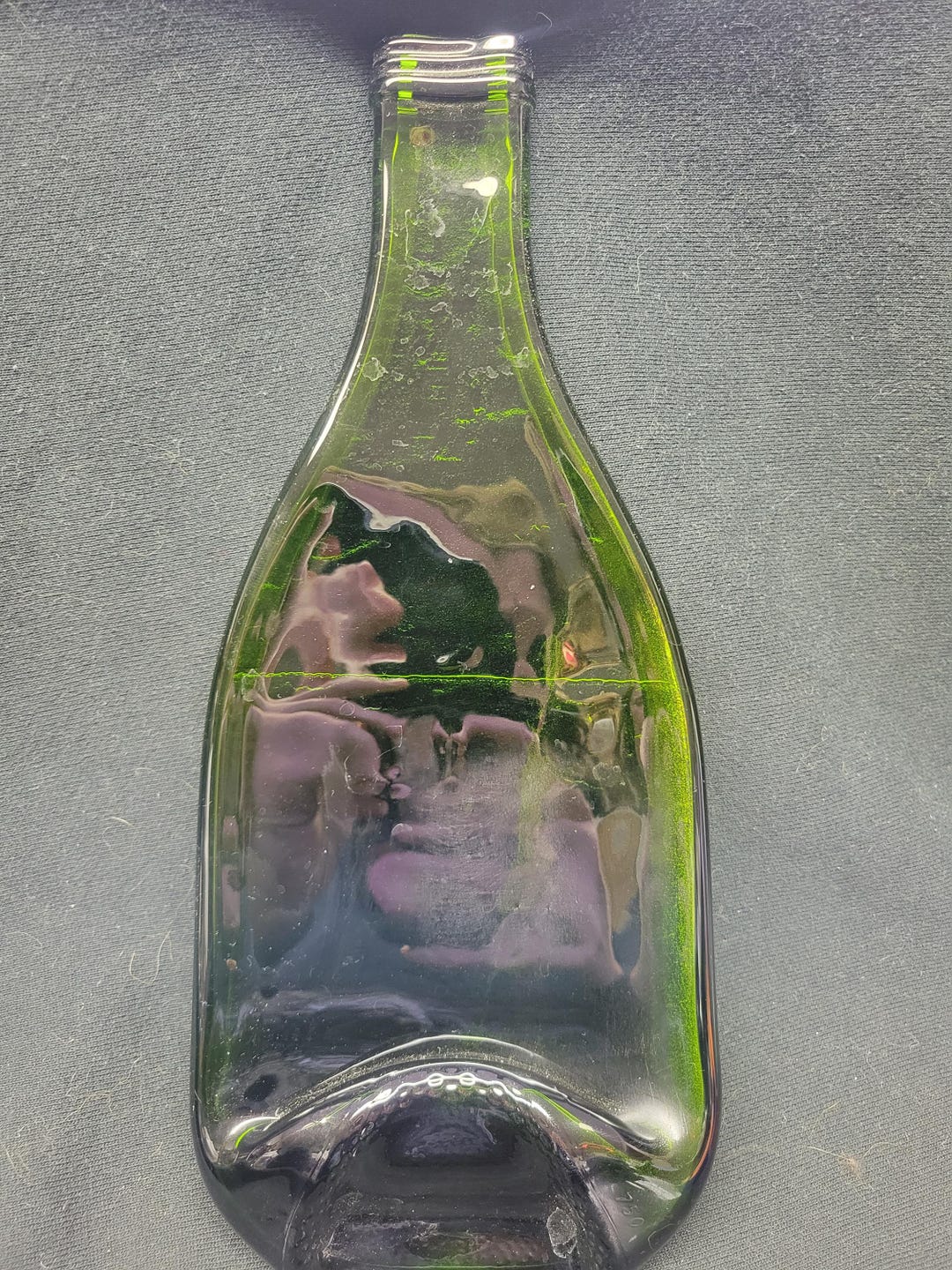 Handmade Green Glass Cheese Board: Recycled Bottle Decoration - Etsy