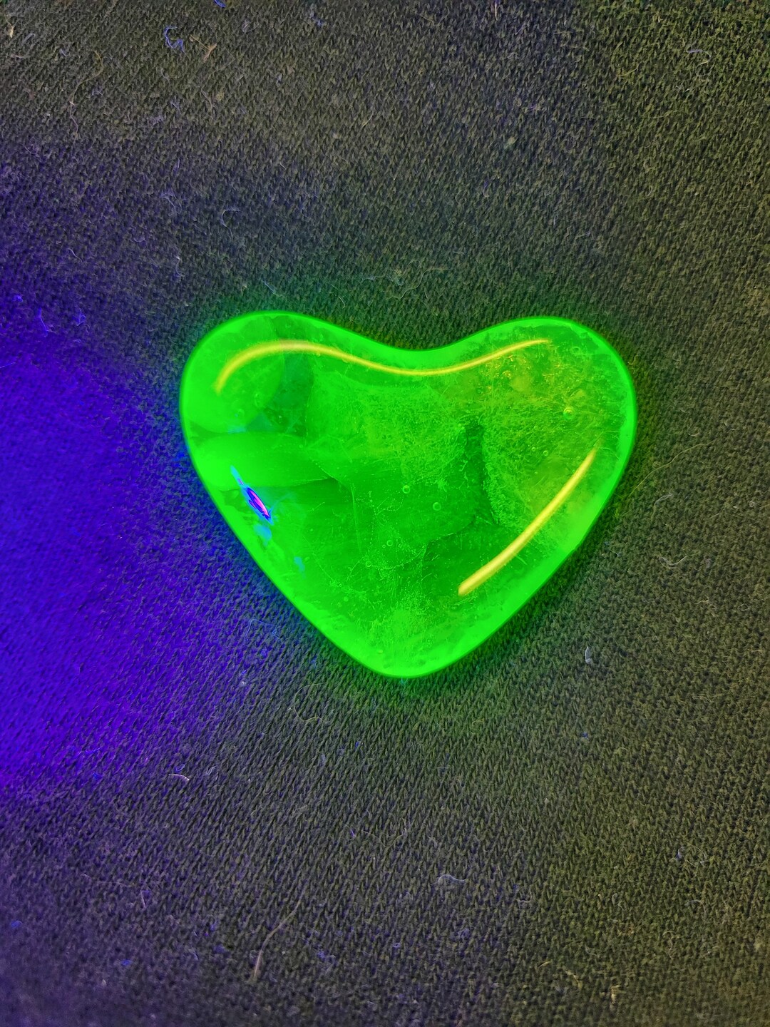 Uranium Glass Heart Small Uranium Glass Heart Tiny Glass - Etsy