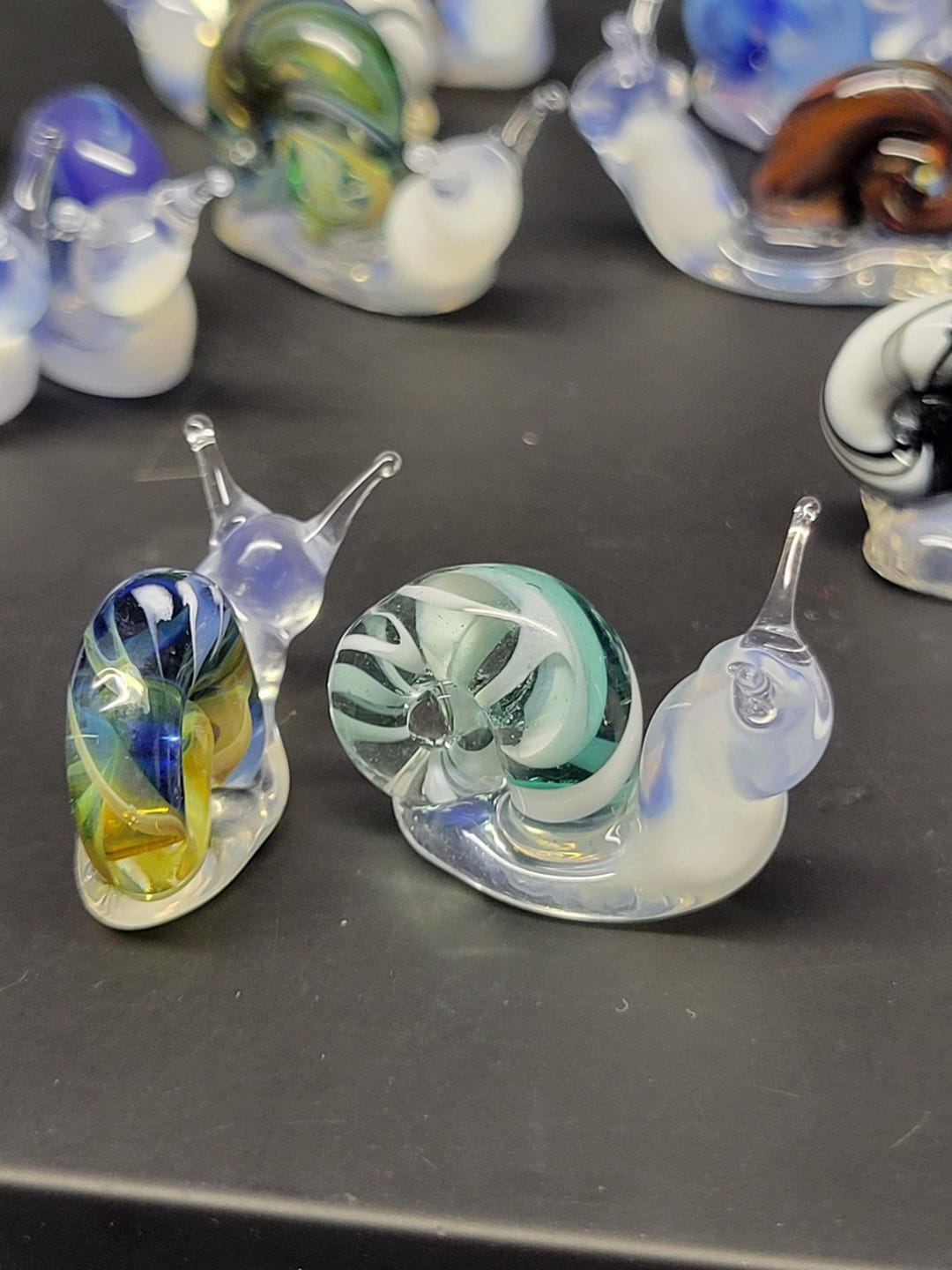 Tiny Glass Snail Sculpture, Snail for Fairy Garden, House Plant Snail ...