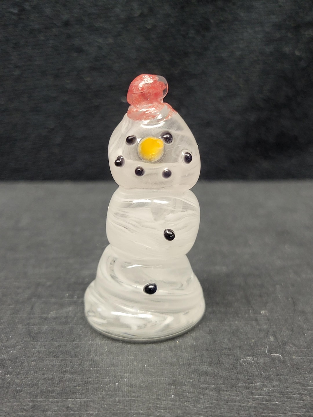 Glass Snowman Figurine, Handmade Glass Snowman, Christmas Gift, Winter ...