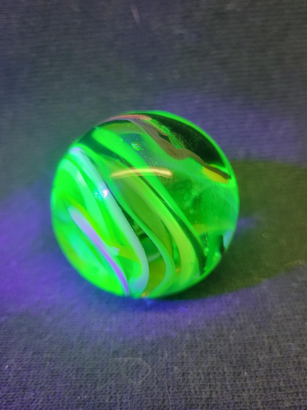 Uranium Glass Marble, Signed Glass Marble, Handmade Glass Marble - Etsy