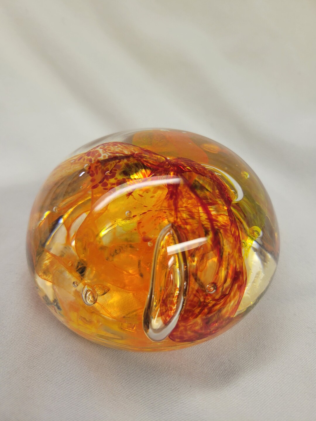 Red and Orange Glass Paperweight Red Paperweight Orange - Etsy
