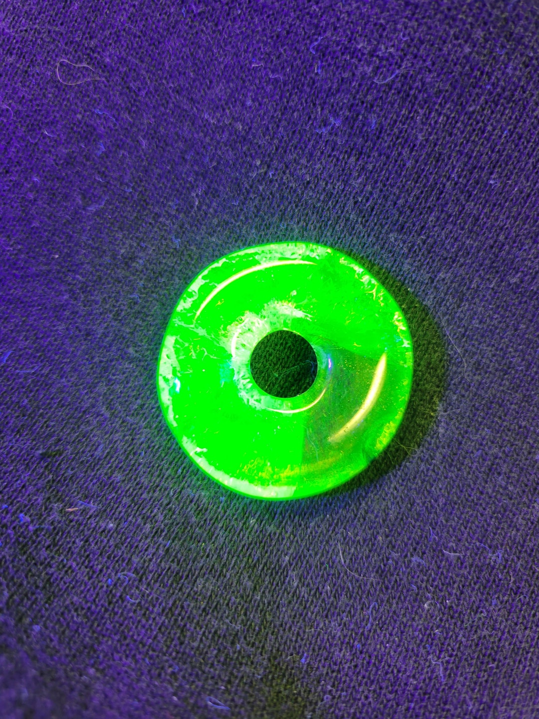 Uranium Glass Pendant, Round Glass Pendant, Uranium Glass Jewelry ...