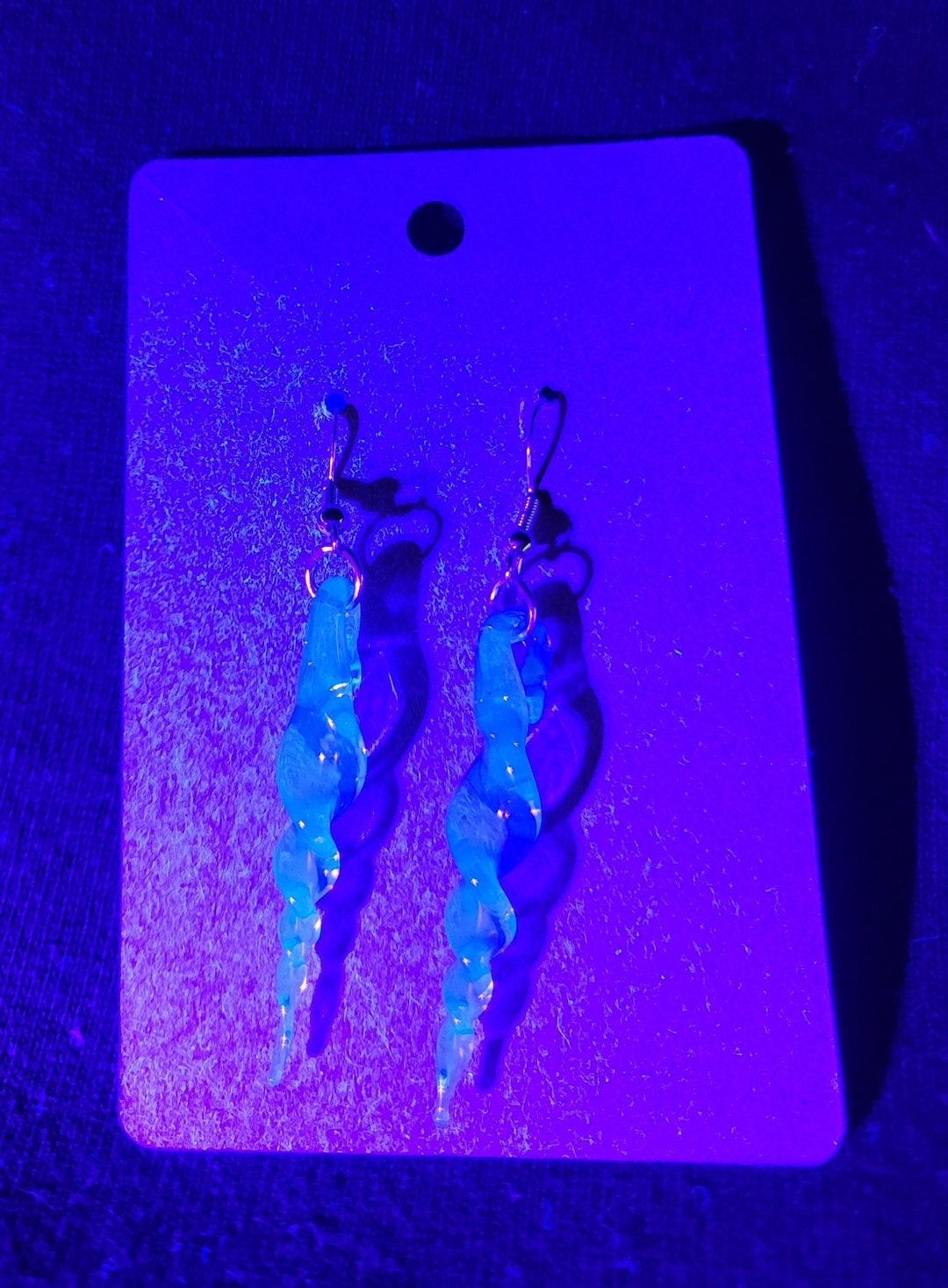 Handmade UV Reactive Glass Dangle Earrings - Etsy
