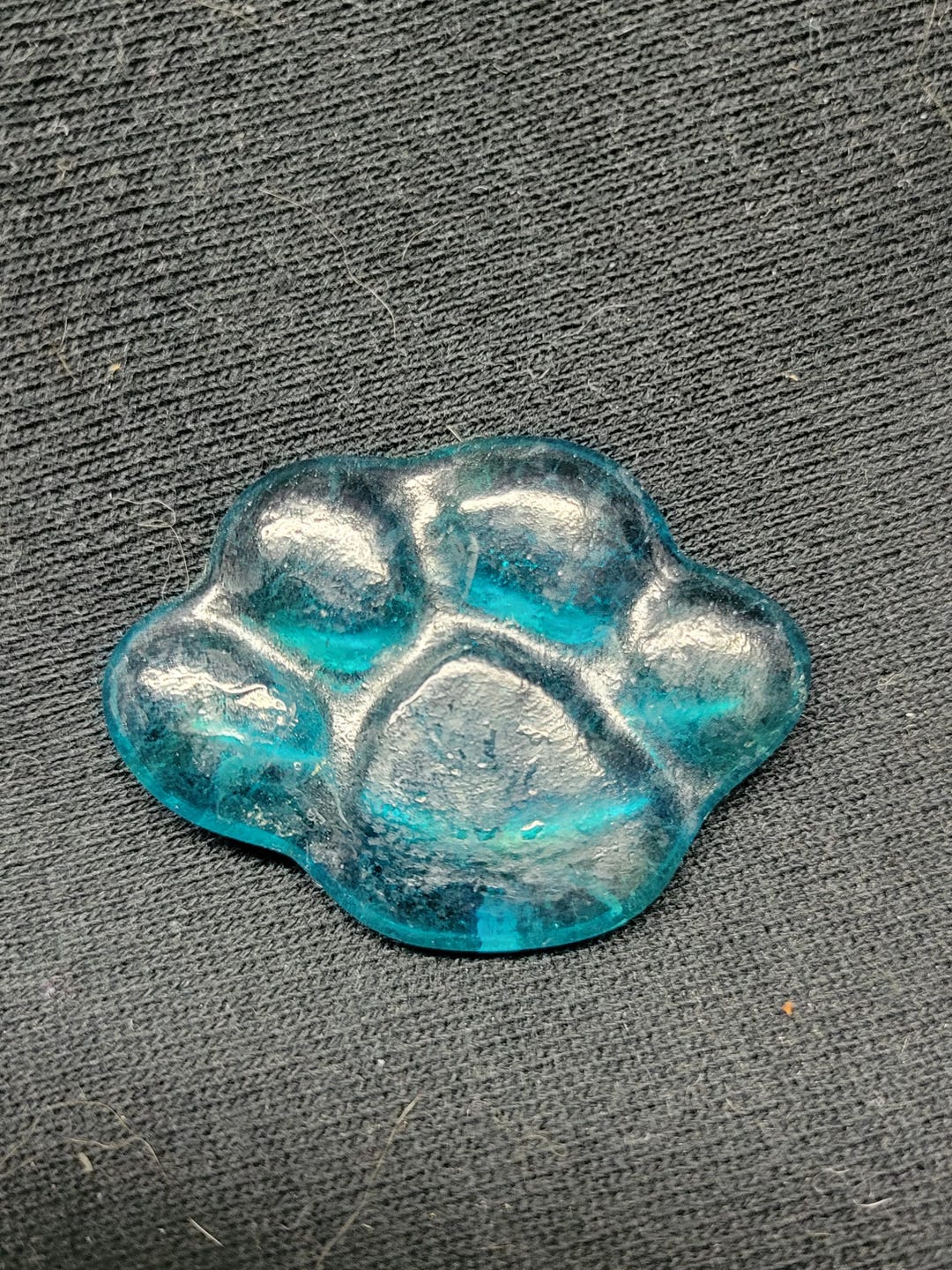 Blue Glass Paw Print Token - Etsy