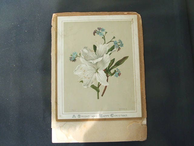 Double-sided Victorian Lithograph Card, Girl & Flowers. - Etsy