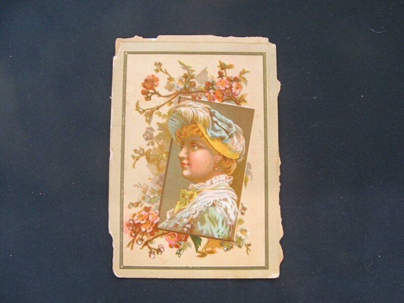 Double Sided Victorian Lithograph Card. - Etsy