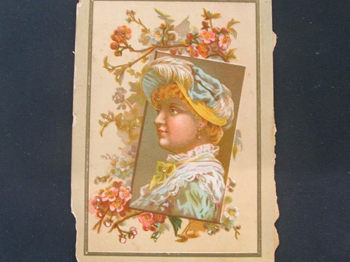 Double Sided Victorian Lithograph Card. - Etsy