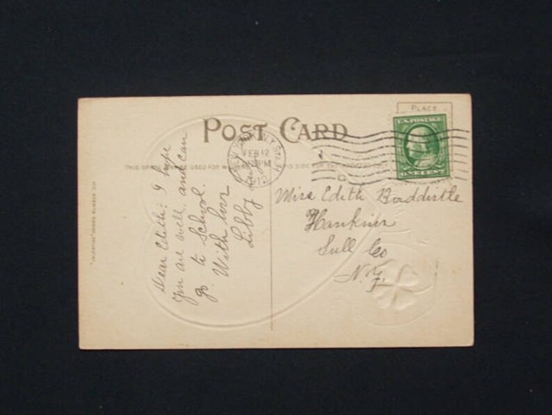 Antique Embossed Shamrock Valentines Day Postcard 'to My Sweetheart ...