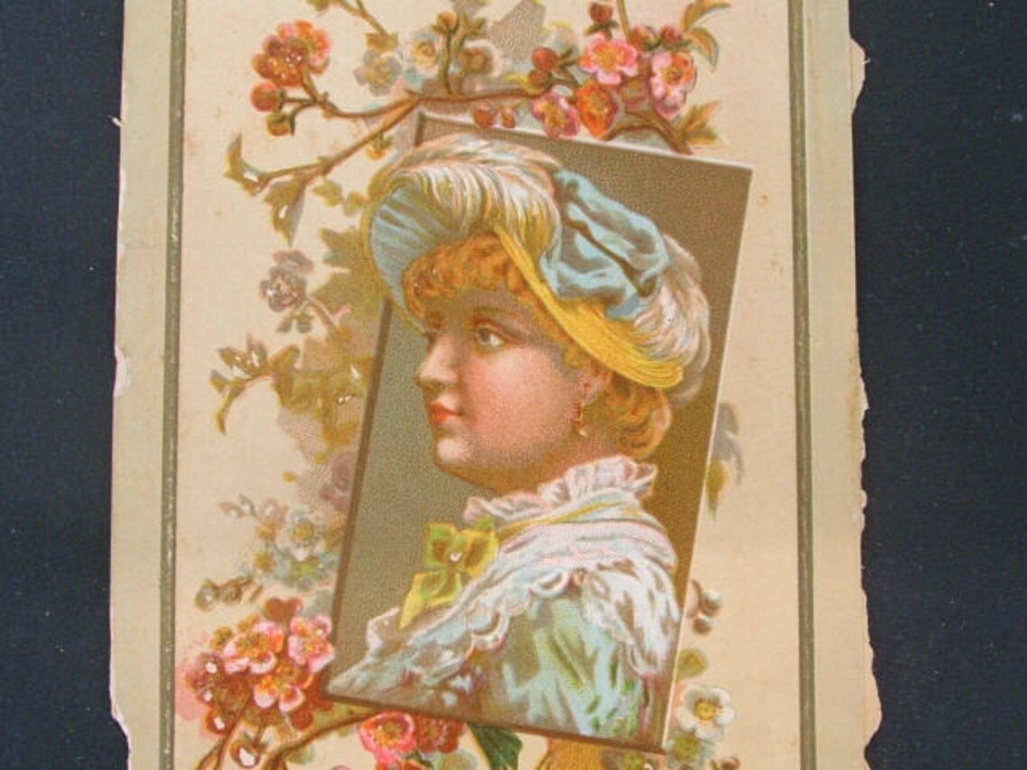 Double Sided Victorian Lithograph Card. - Etsy