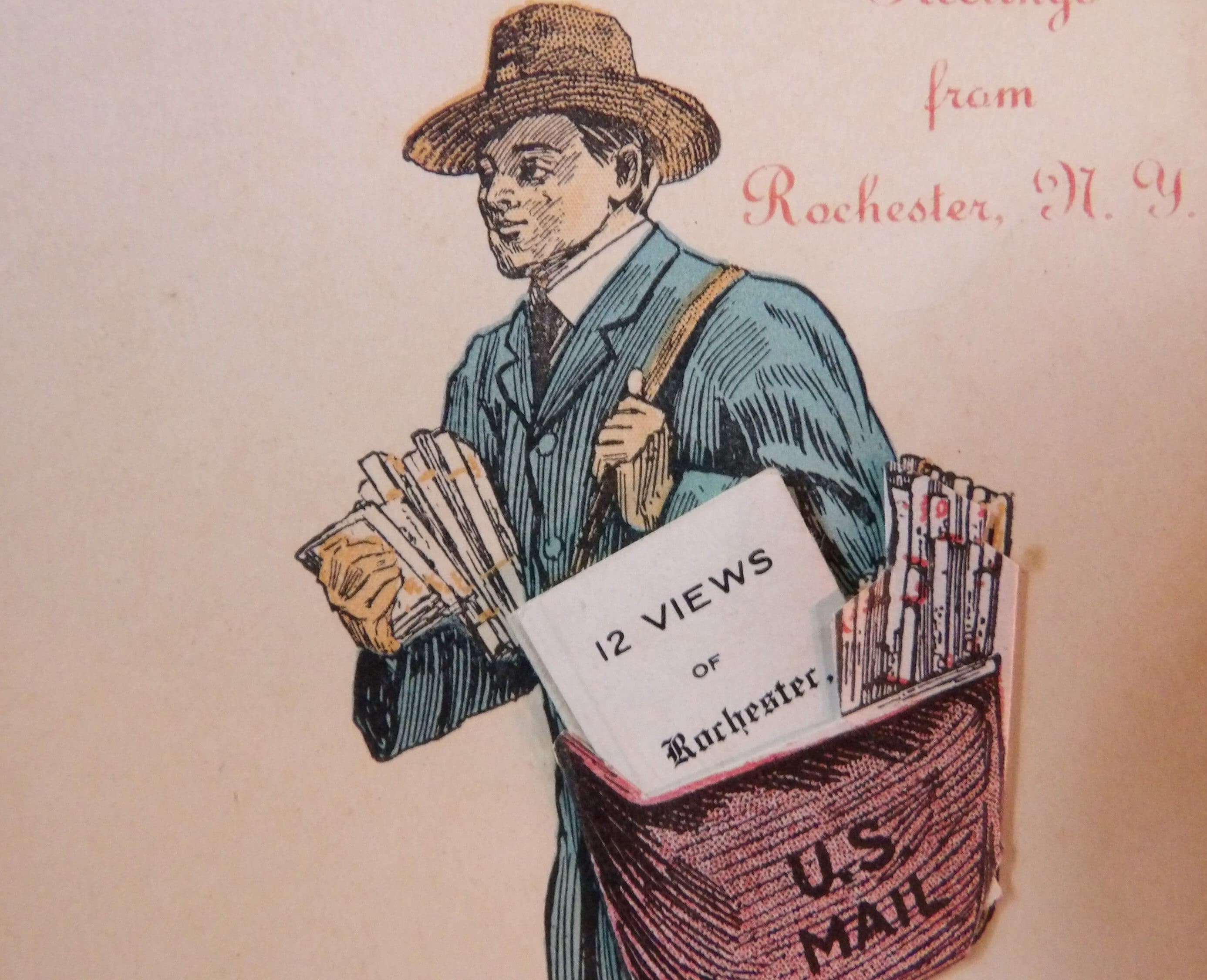 Antique Postcard - Letter Carrier Series - Greetings From Rochester N ...