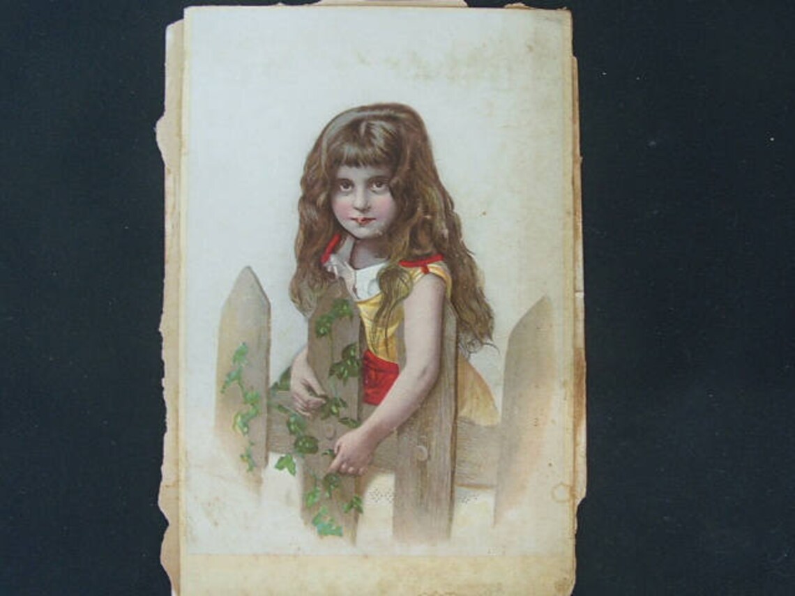 Double Sided Victorian Lithograph Card. - Etsy