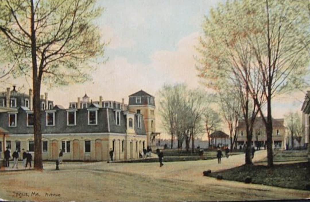 Antique Postcard - Togus Maine Avenue Street Scene. - Etsy