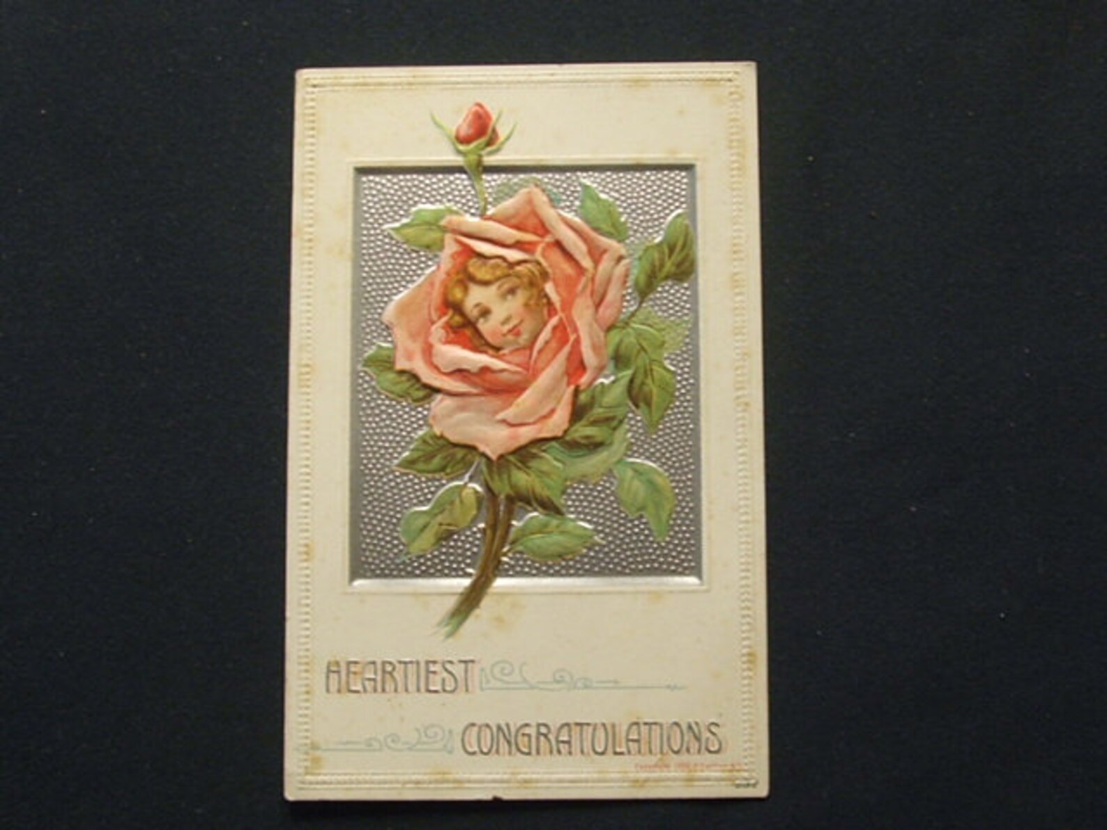 Antique Heartiest Congratulations Rose Flower Embossed Postcard. - Etsy