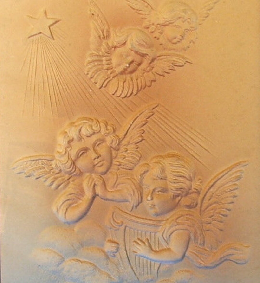 Antique Embossed Singing Cherubs Postcard - 'may They Ever Serve You ...