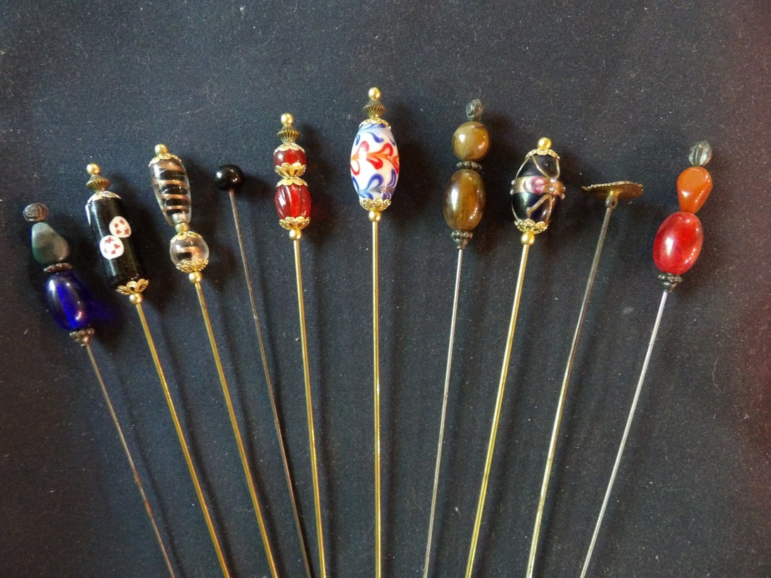 Lot of 10 Antique Vintage Victorian Hat Pins - Etsy