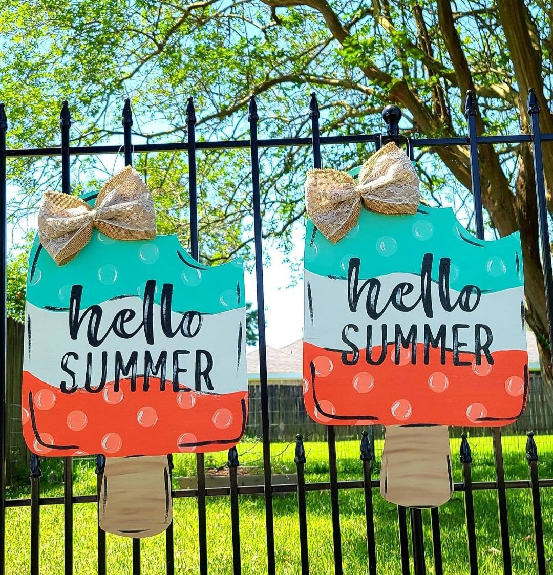 Popsicle Door Hanger/spring/summer Door Hanger - Etsy
