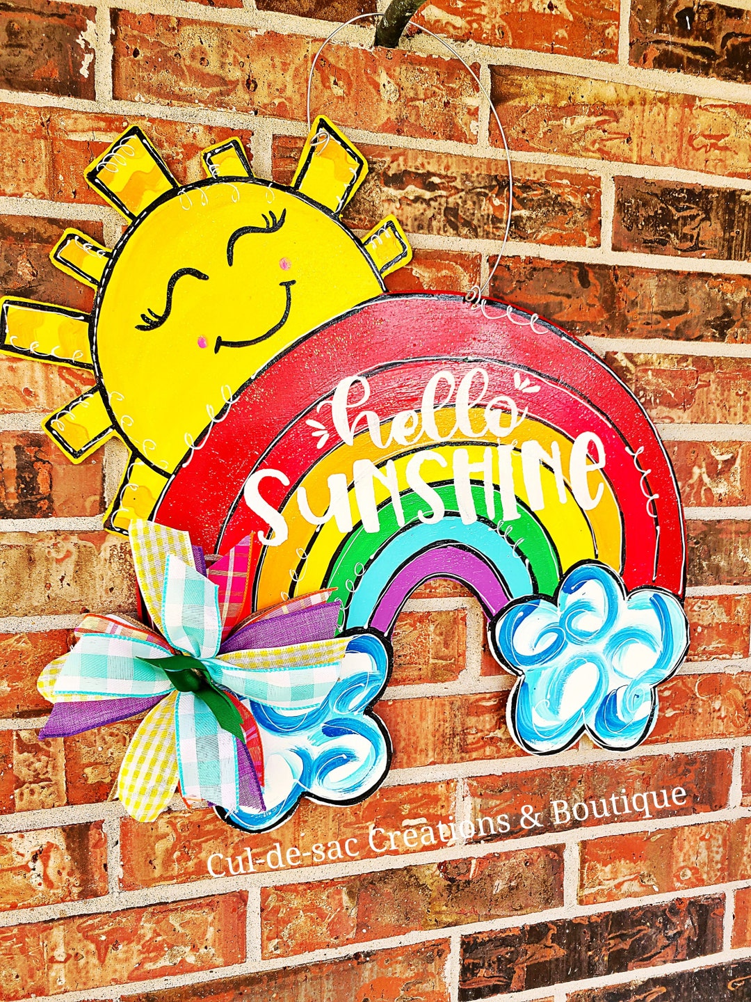 Teacher Classroom Sign Rainbow Sun Door Hnager - Etsy