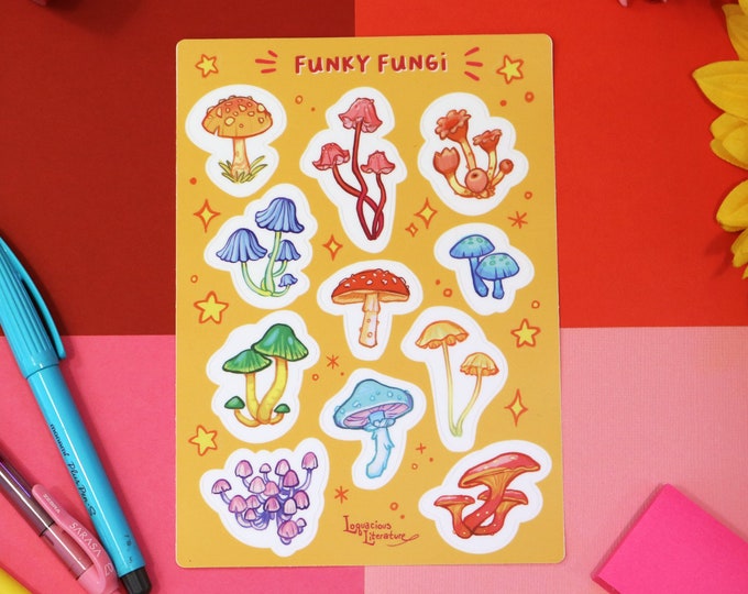 Funky Fungi - Vinyl Sticker Sheet - Etsy