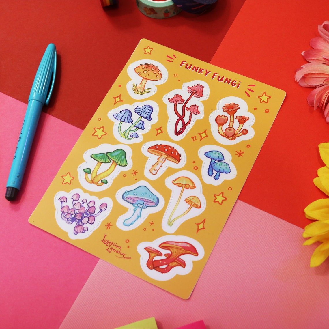 Funky Fungi Vinyl Sticker Sheet | Etsy