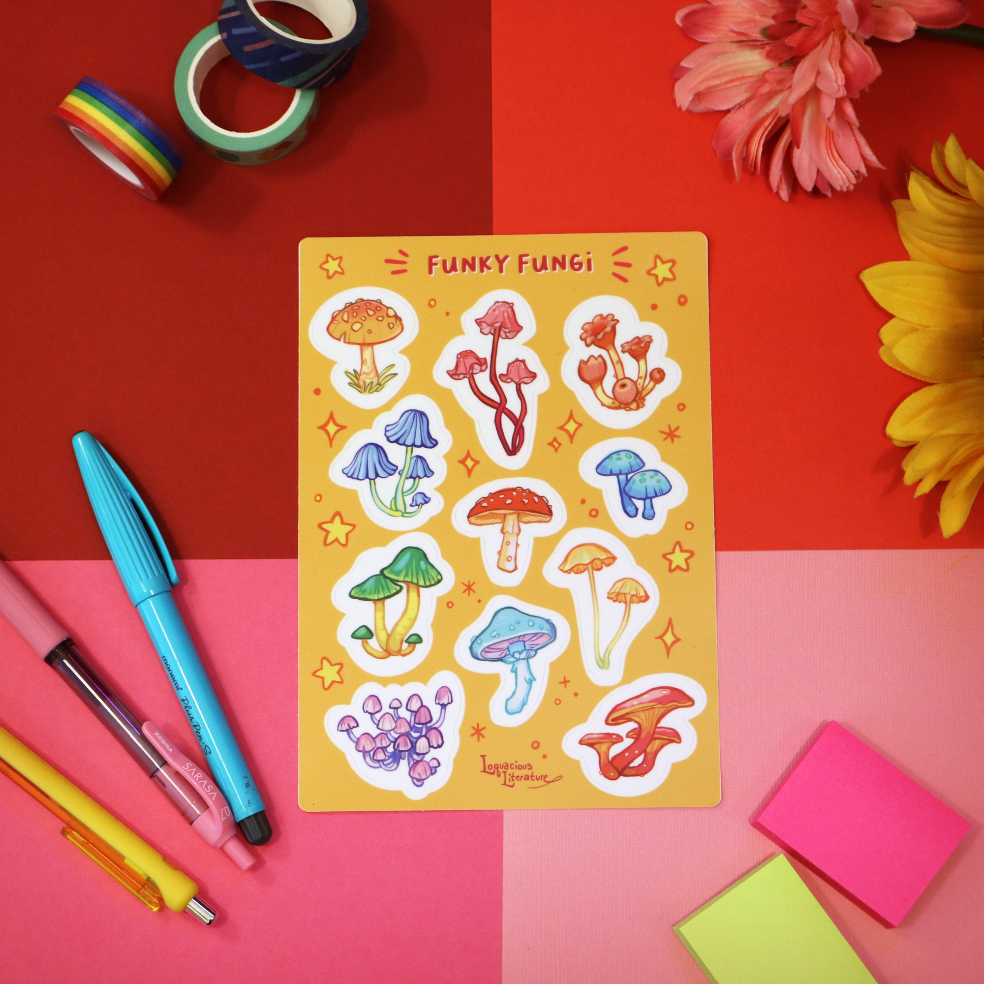 Funky Fungi Vinyl Sticker Sheet | Etsy