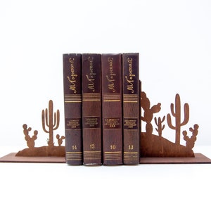 Cactus Bookends, Desert Decor, Texas Bookends, Cactus Home Decor ...