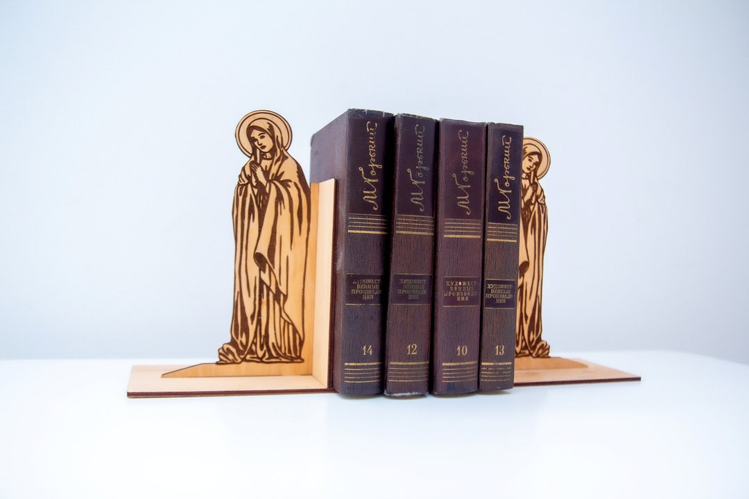 Virgin Mary Bookends, Mother of Jesus Silhouette Home Decor, Mother ...