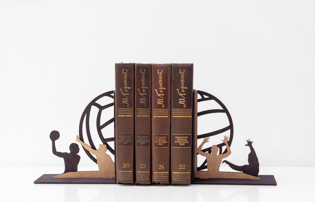 Water Polo Bookends, Waterpolo Room Decor, College Sport Shelf ...