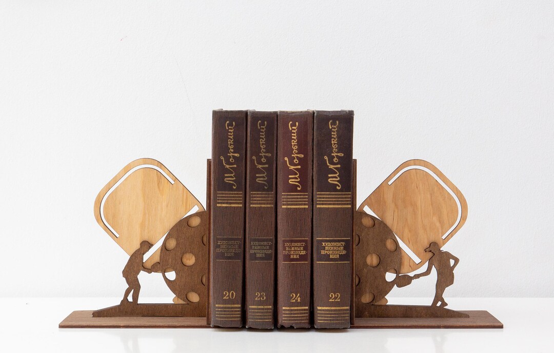 Pickleball Bookends, Racket Sport Bookends, Gift for Dad, Paddle Sport ...