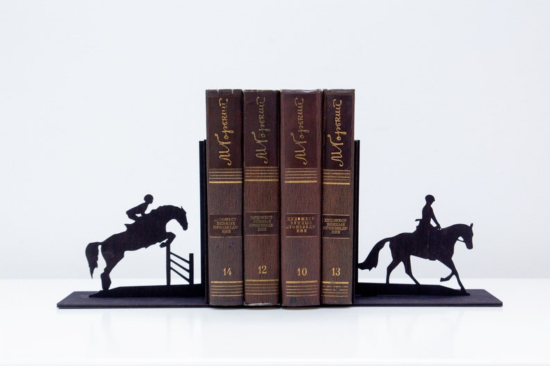 Horse Bookends Horseback Riding Decor Equestrian Sports - Etsy