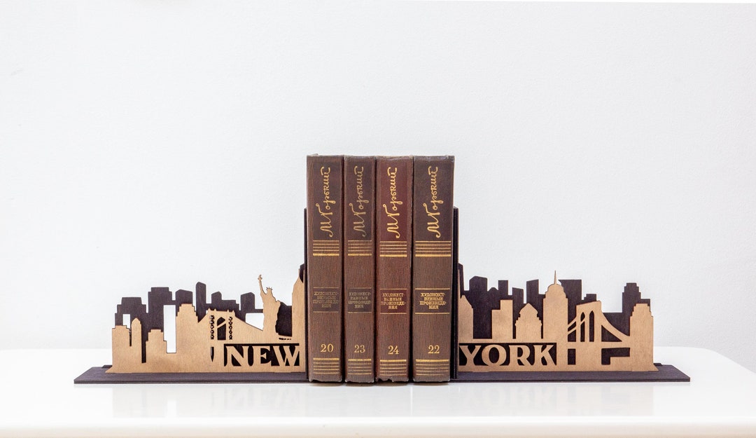 New York Skyline Bookends, New York City Silhouette, NY Lamdmark ...
